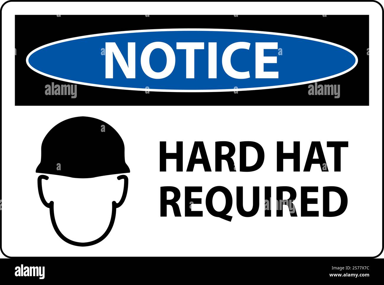 Notice Hard Hat Required Sign On White Background Stock Vector Image ...