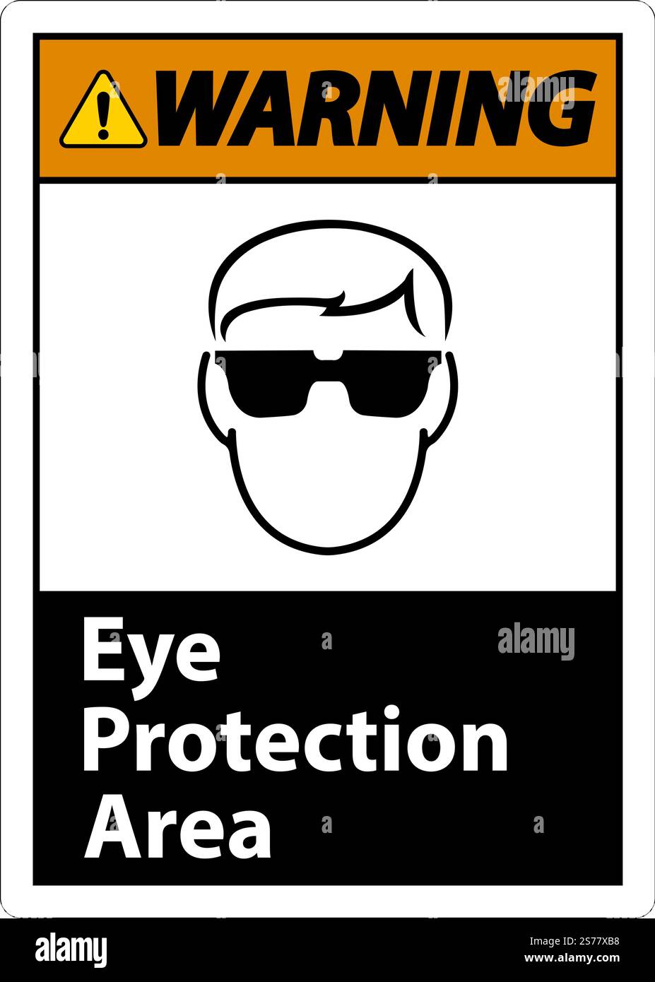 Warning Eye Protection Area Symbol Sign On White Background Stock ...