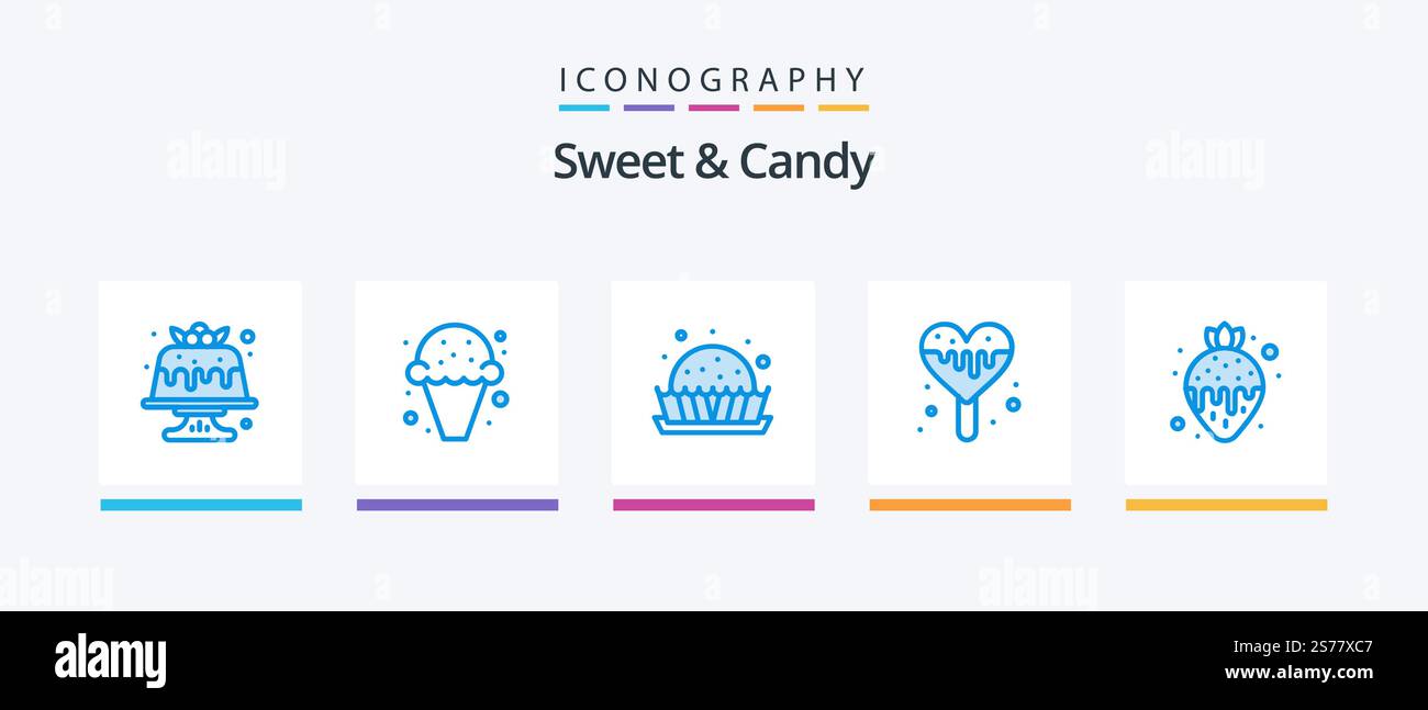 Sweet And Candy Blue 5 Icon Pack Including food. sweets. sweets. ice ...