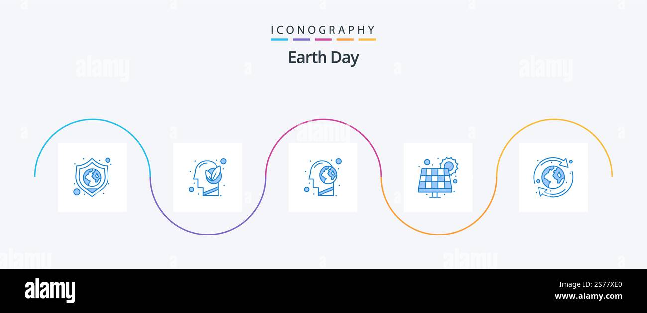 Earth Day Blue 5 Icon Pack Including earth. power. earth. panel. energy ...