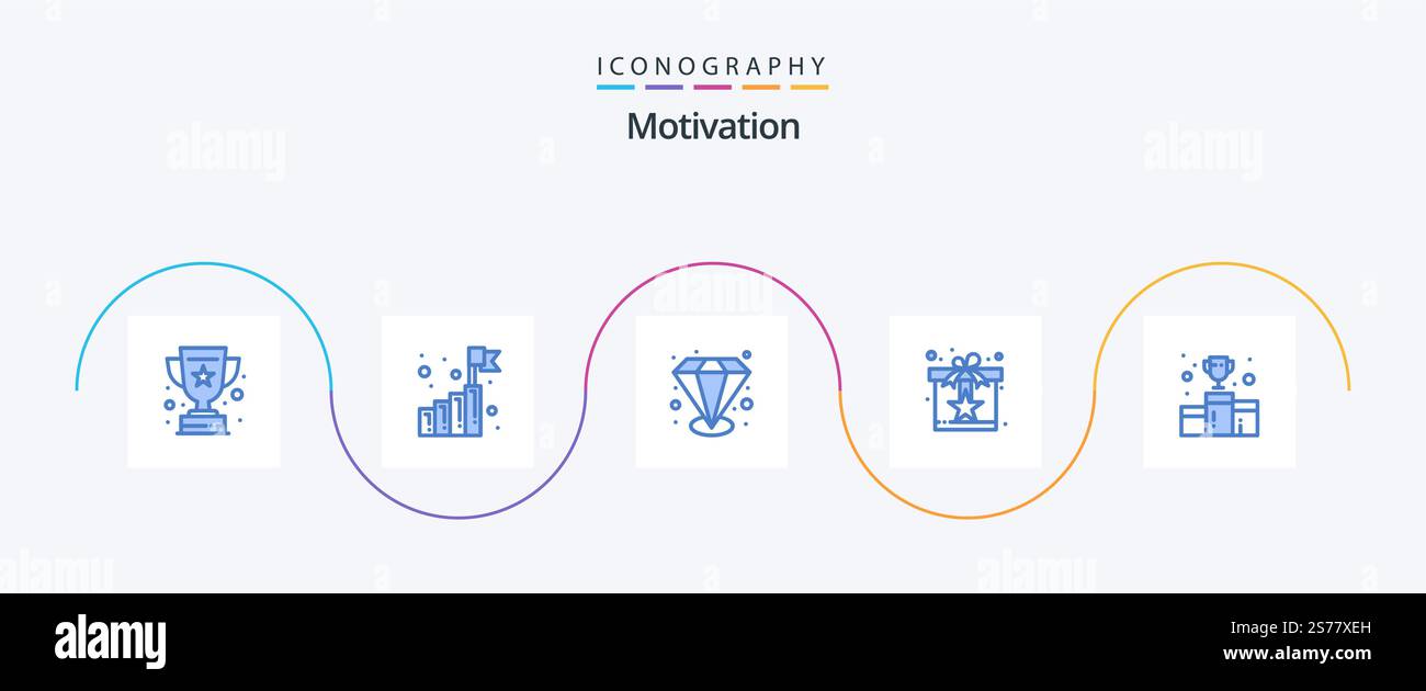 Motivation Blue 5 Icon Pack Including awards. surprise. premium. star ...