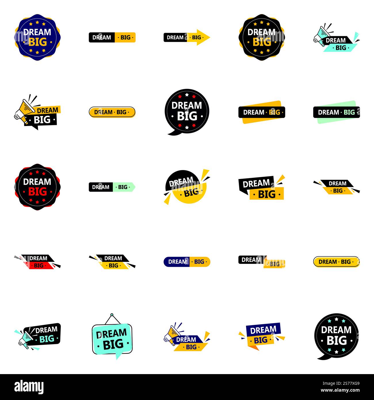 Dream Big Innovative vector elements for big dream achievement 25 pack ...