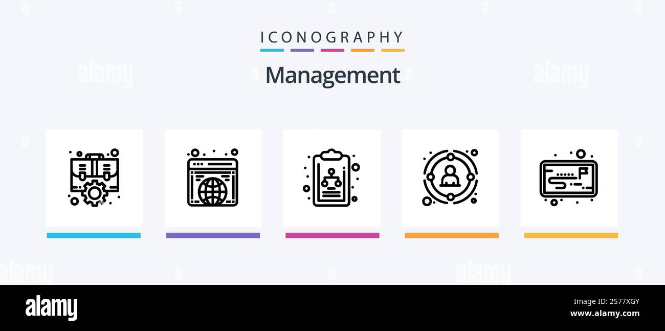 Management Line 5 Icon Pack Including link. plugin. creative. piece ...