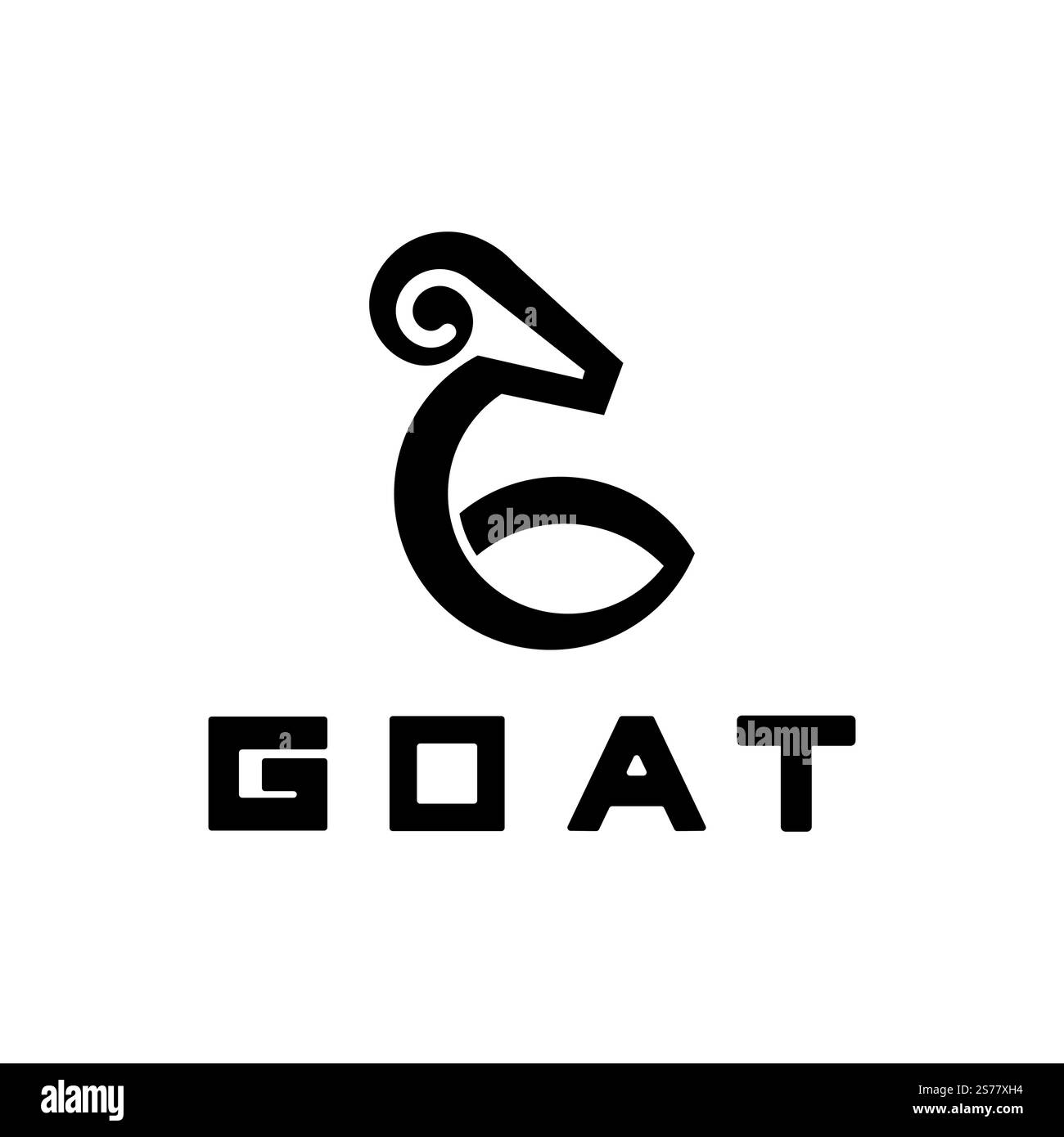 Letter G Goat Head Logo-Vector illustration Stock Vector Image & Art ...