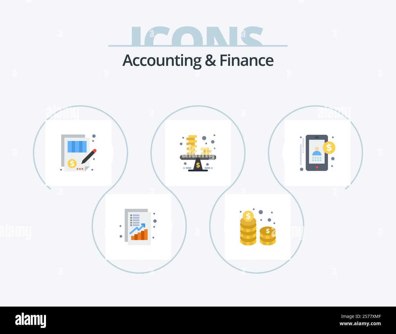 Accounting And Finance Flat Icon Pack 5 Icon Design. money. balance ...