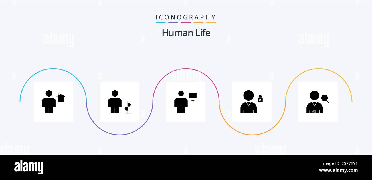 Human Glyph 5 Icon Pack Including user. block. human. screen. computer ...
