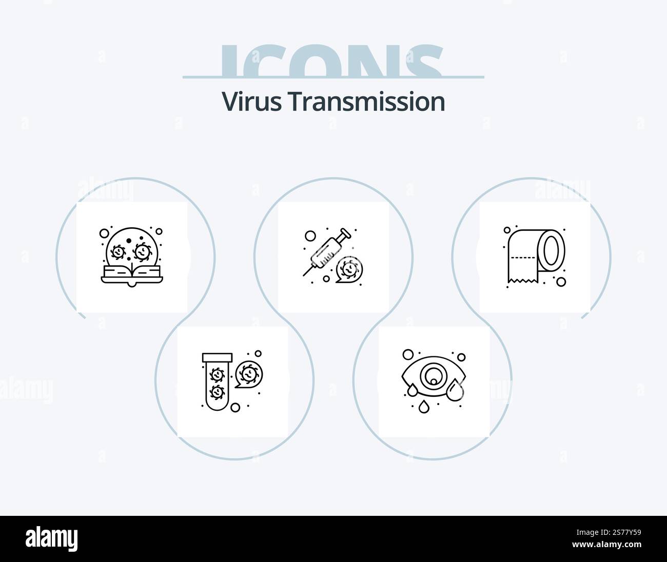 Virus Transmission Line Icon Pack 5 Icon Design. hazard. practicum ...