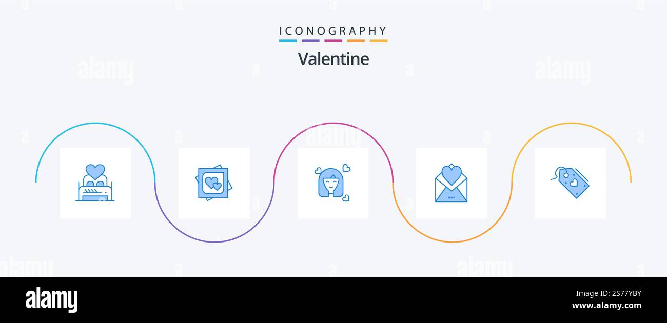 Valentine Blue 5 Icon Pack Including mail. women. love. avatar. person ...
