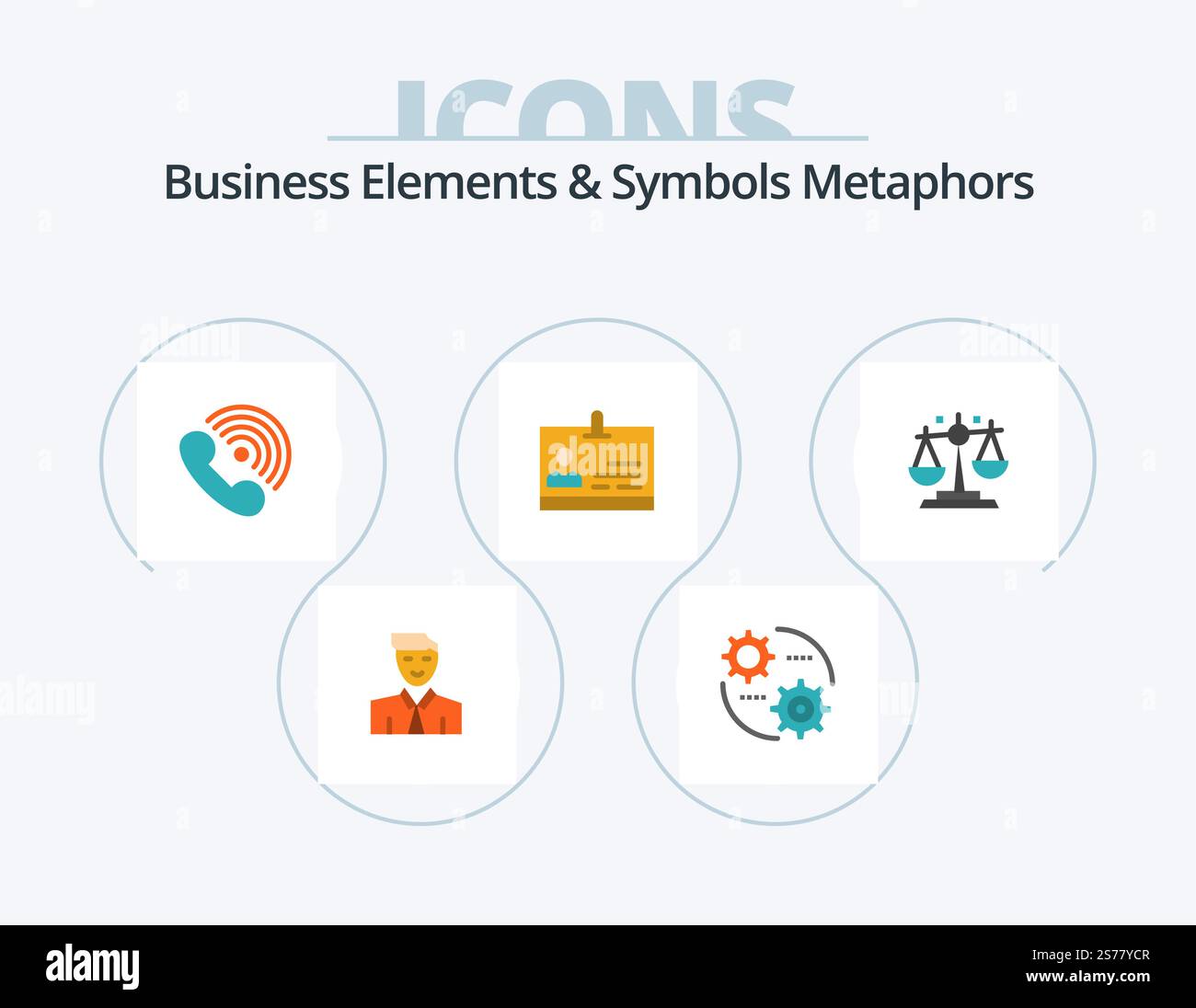 Business Elements And Symbols Metaphors Flat Icon Pack 5 Icon Design ...