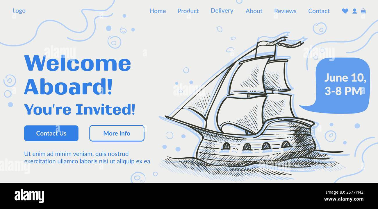 Ship greeting site Stock Vector Images - Alamy