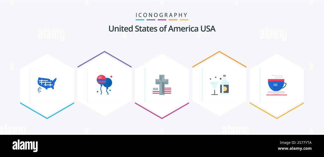 Usa 25 Flat icon pack including cup. glass. american. bottle. wine ...