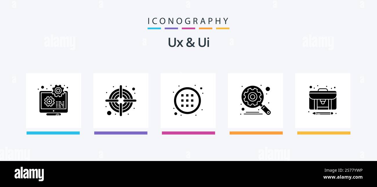 Ux And Ui Glyph 5 Icon Pack Including creator. article. control ...