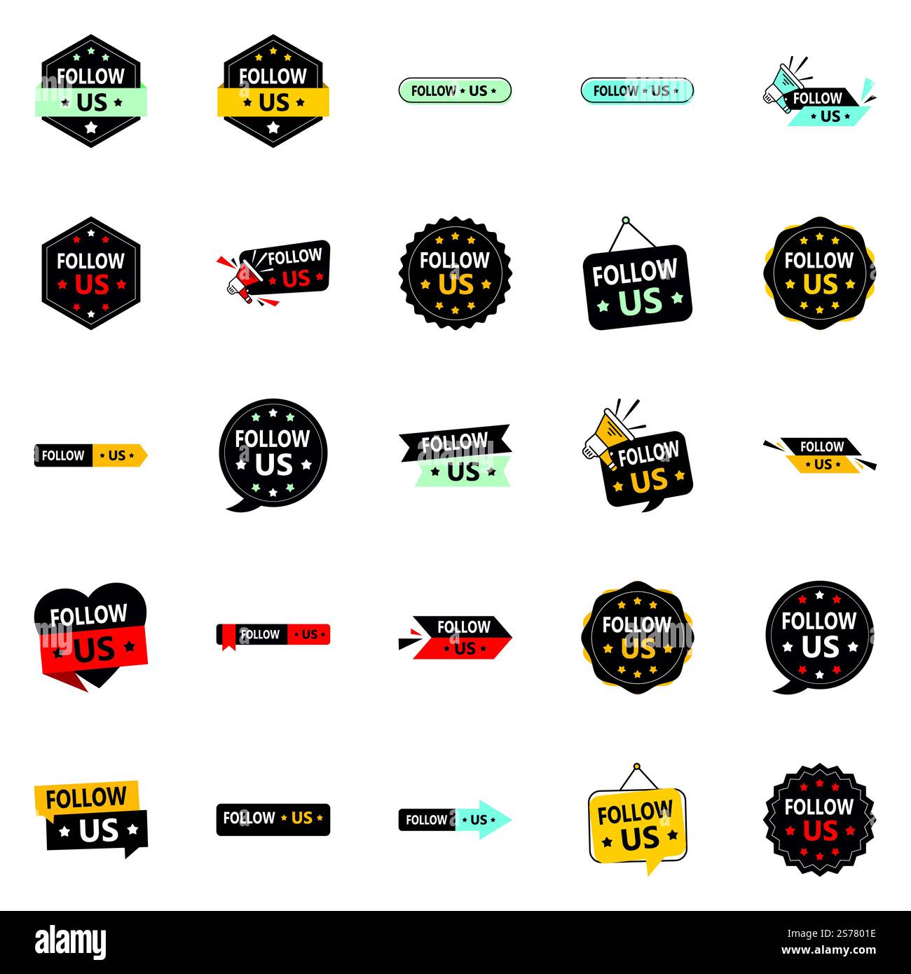 25 Creative Follow Us Banners for Instagram and YouTube Stock Vector ...