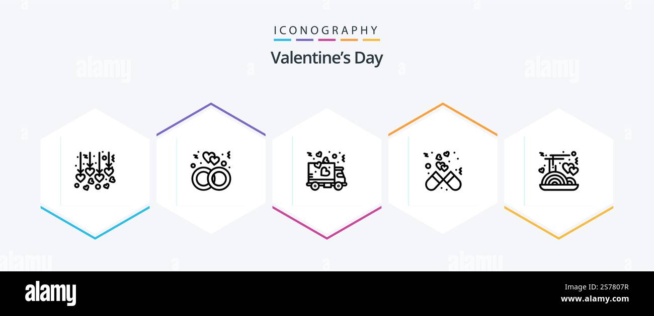 Valentines Day 25 Line icon pack including noodle. medicine. love. love ...
