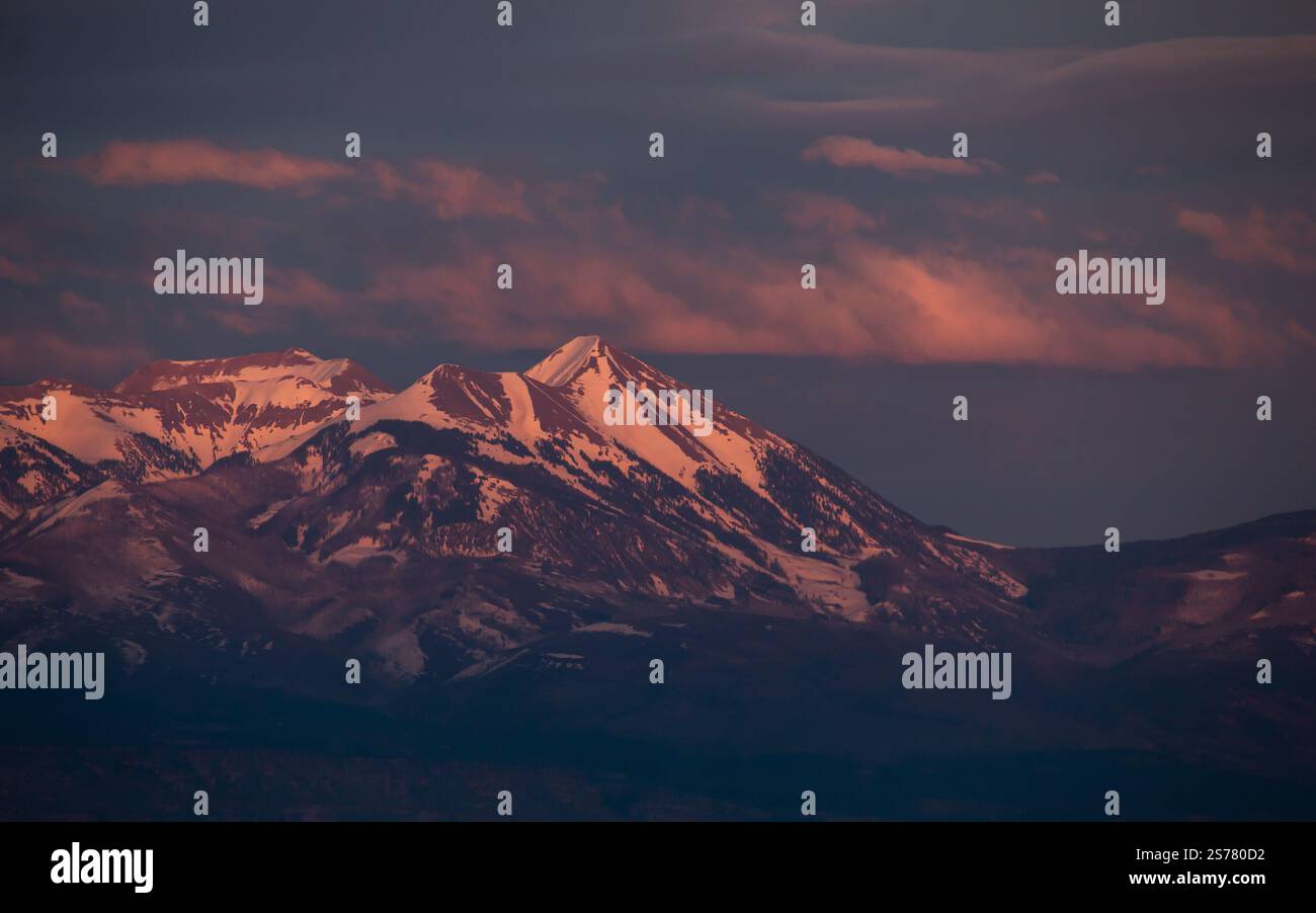 A close-up of Utah's rugged mountains at sunset, highlighting dramatic ...