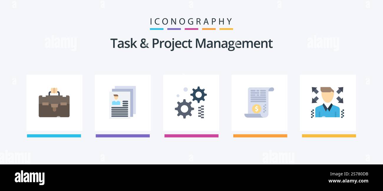 Task And Project Management Flat 5 Icon Pack Including profile ...