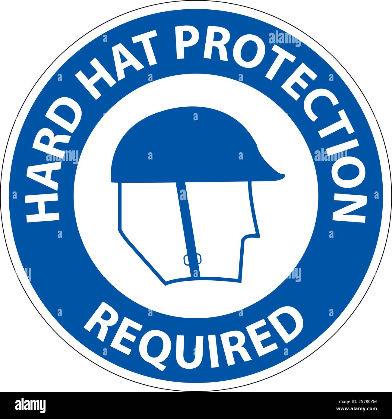 Hard Hat Protection Required Area Sign On White Background Stock Vector ...