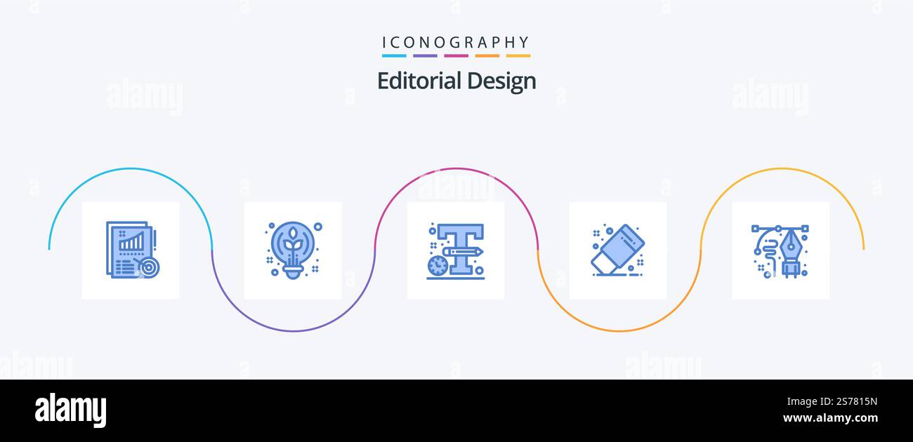 Editorial Design Blue 5 Icon Pack Including design. tool. design ...