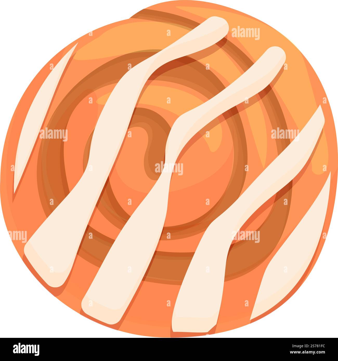 Bakery cinnamon roll bun icon cartoon vector. Swirl bread. Cake menu ...
