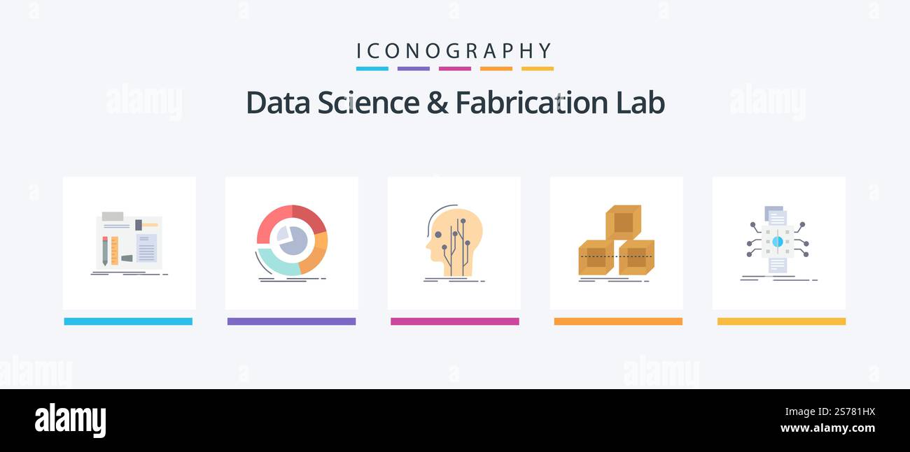 Data Science And Fabrication Lab Flat 5 Icon Pack Including stackd ...