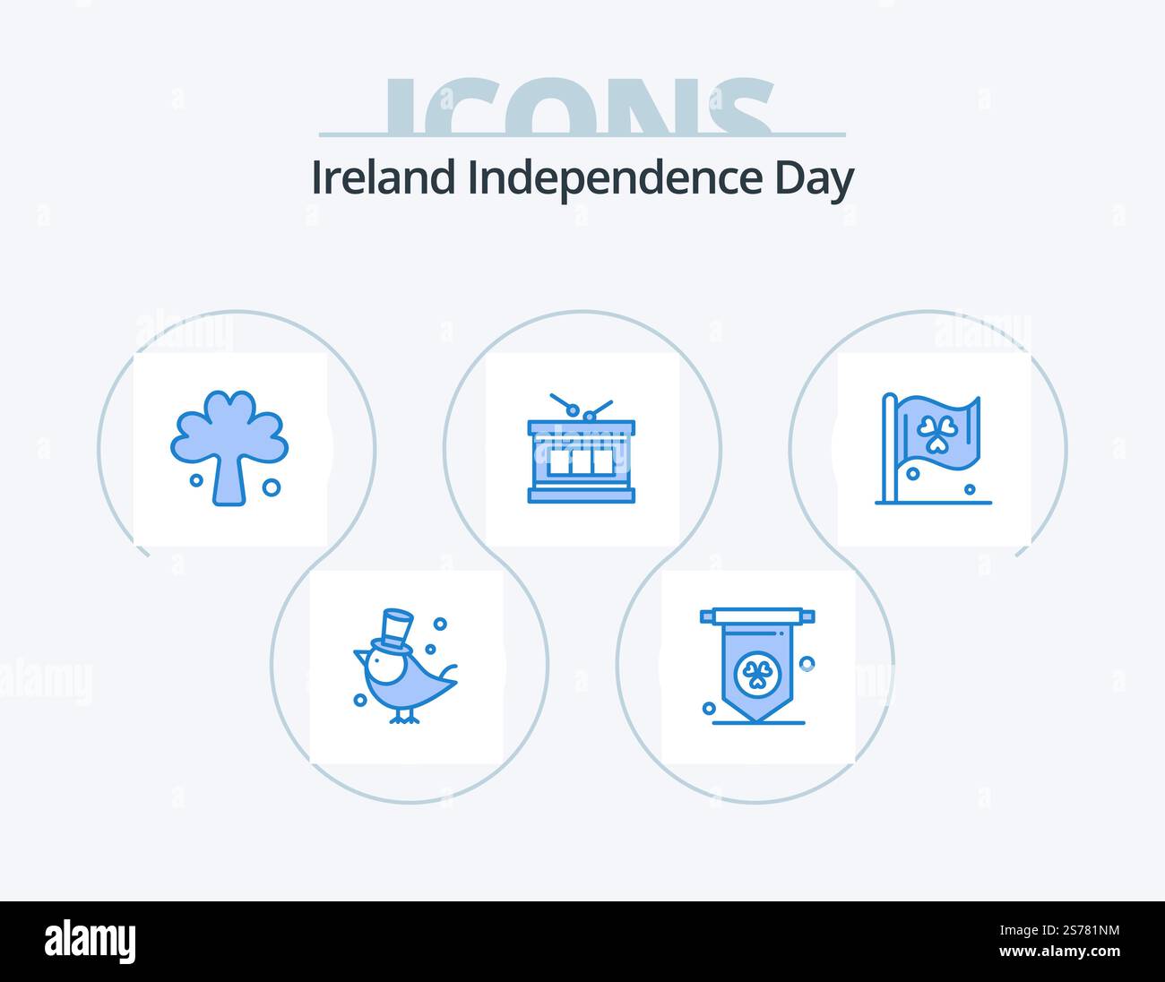 Ireland Independence Day Blue Icon Pack 5 Icon Design. . sign. irish ...