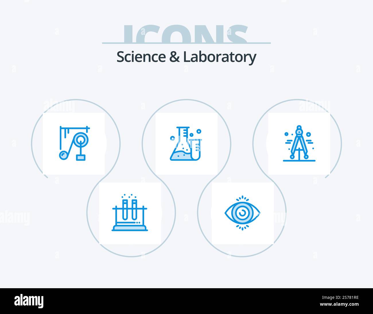 Science Blue Icon Pack 5 Icon Design. science. compass. machine ...