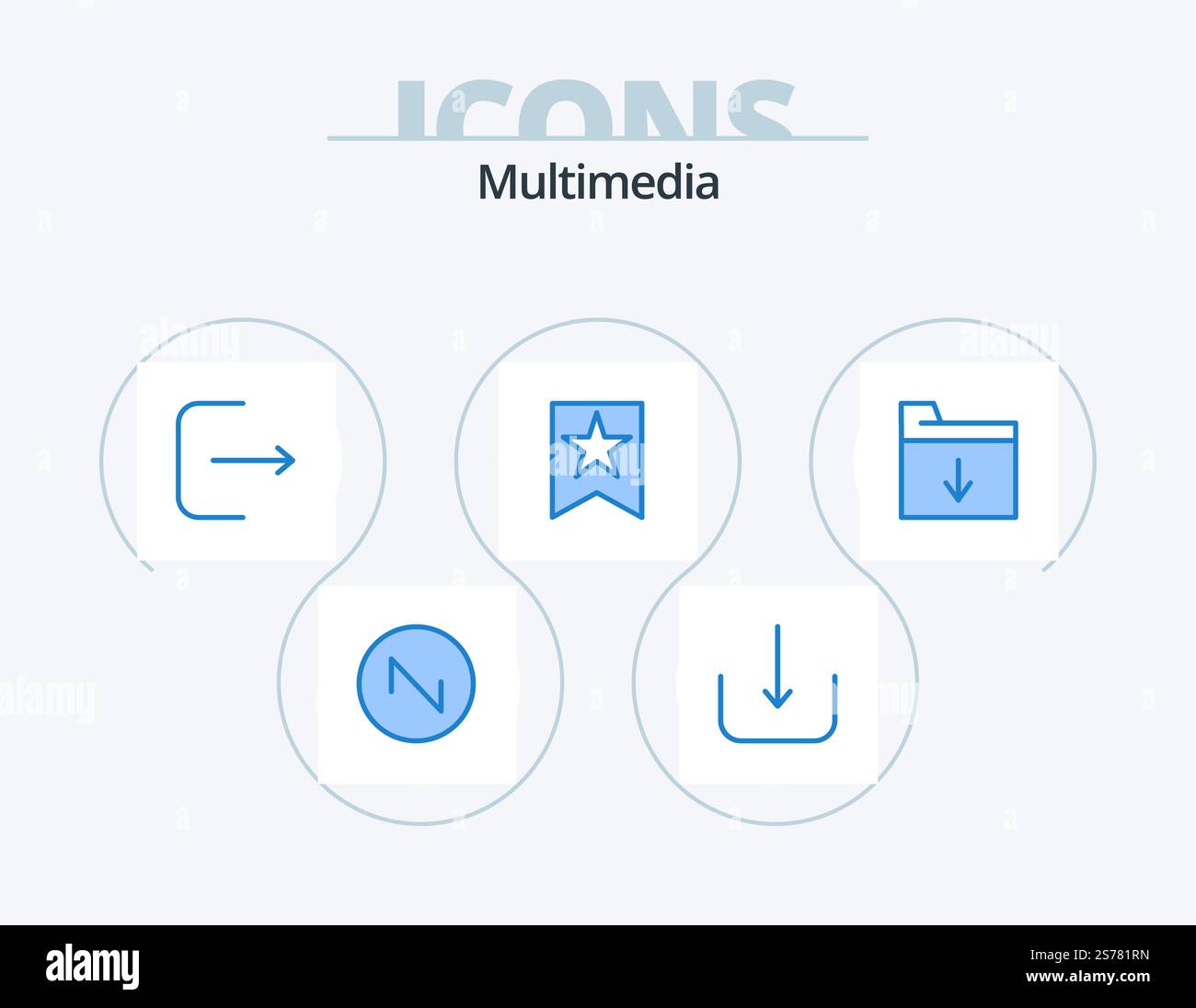 Multimedia Blue Icon Pack 5 Icon Design. . . ui. insert. document Stock ...