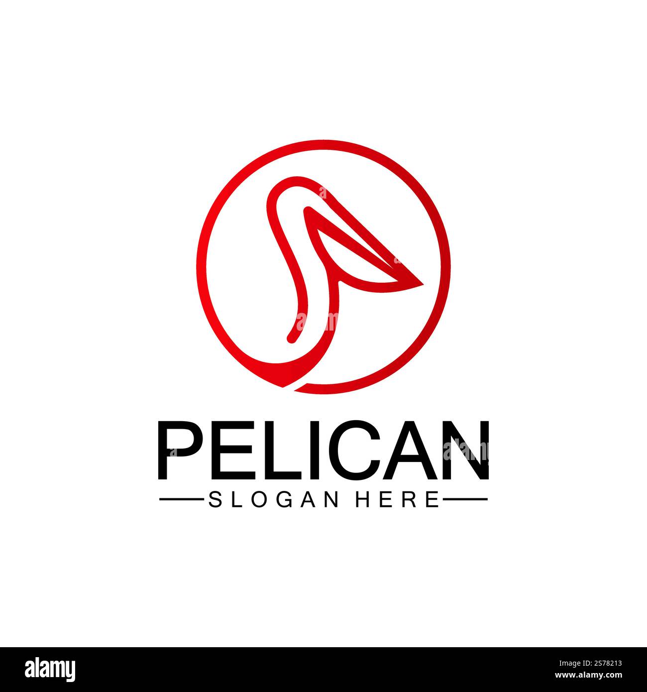 Pelican bird logo design, line art pelican bird logo vector ...