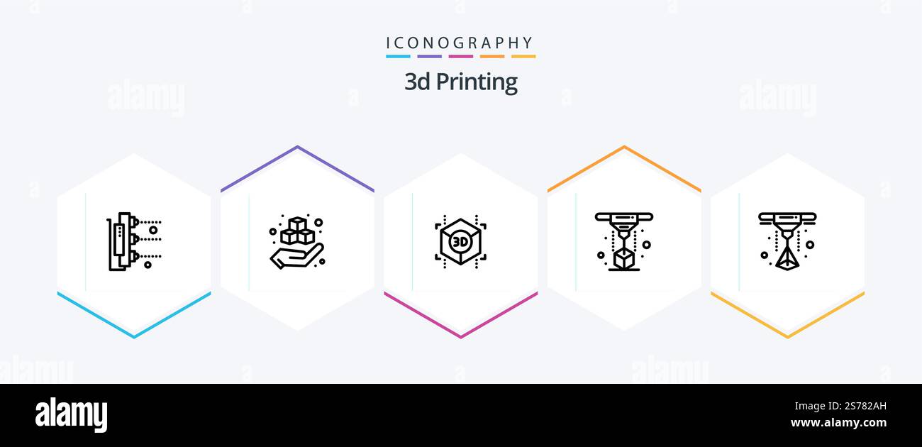 3d Printing 25 Line icon pack including laser. printer. productd ...