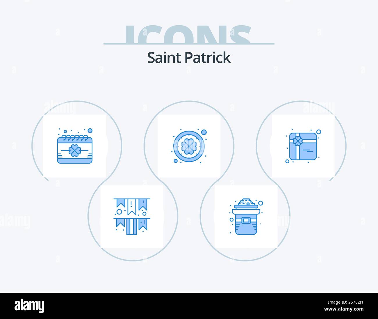 Saint Patrick Blue Icon Pack 5 Icon Design. gift. patrick. calendar ...