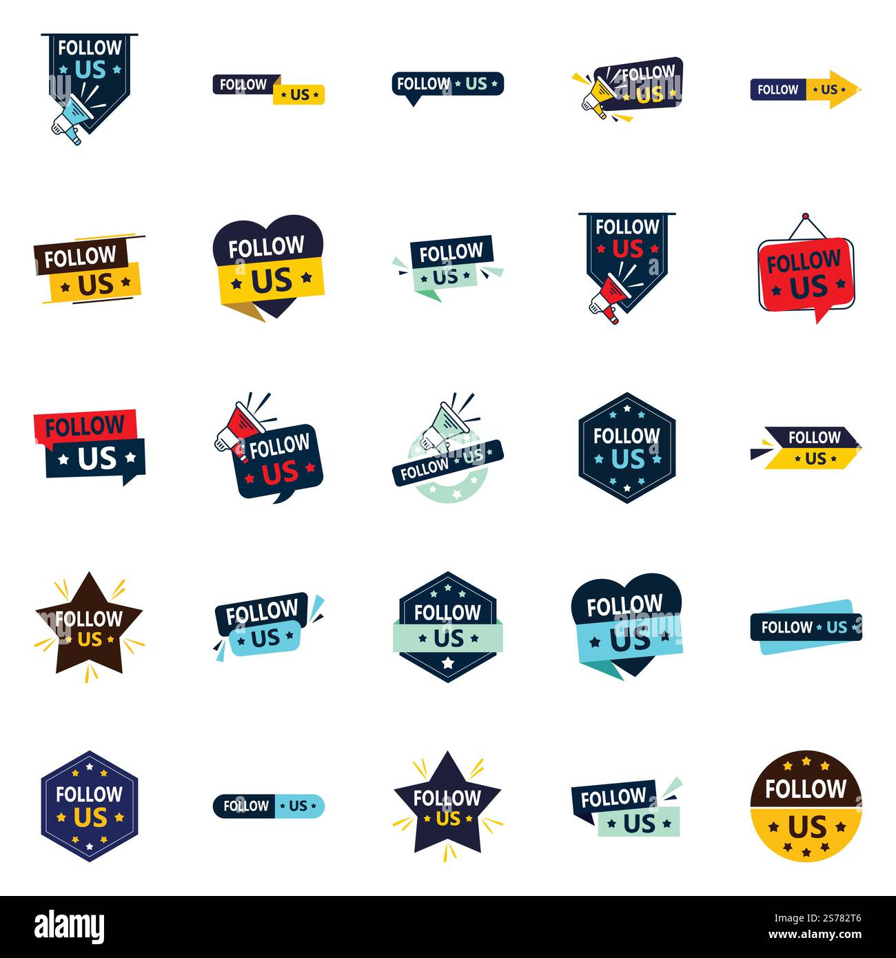 25 Minimalistic Follow Us Graphic Elements for LinkedIn and Facebook ...