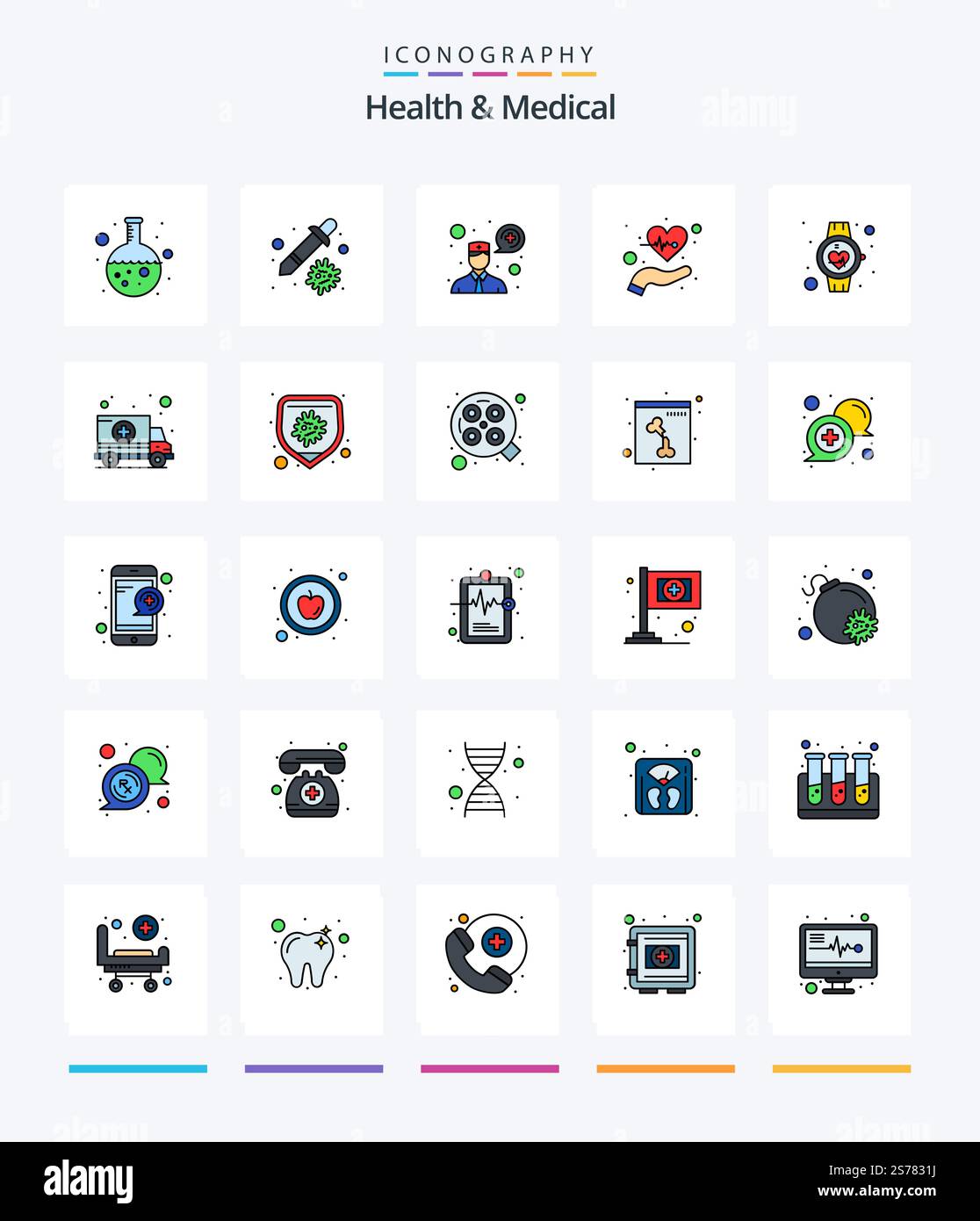 Creative Health And Medical 25 Line FIlled icon pack Such As healthcare ...