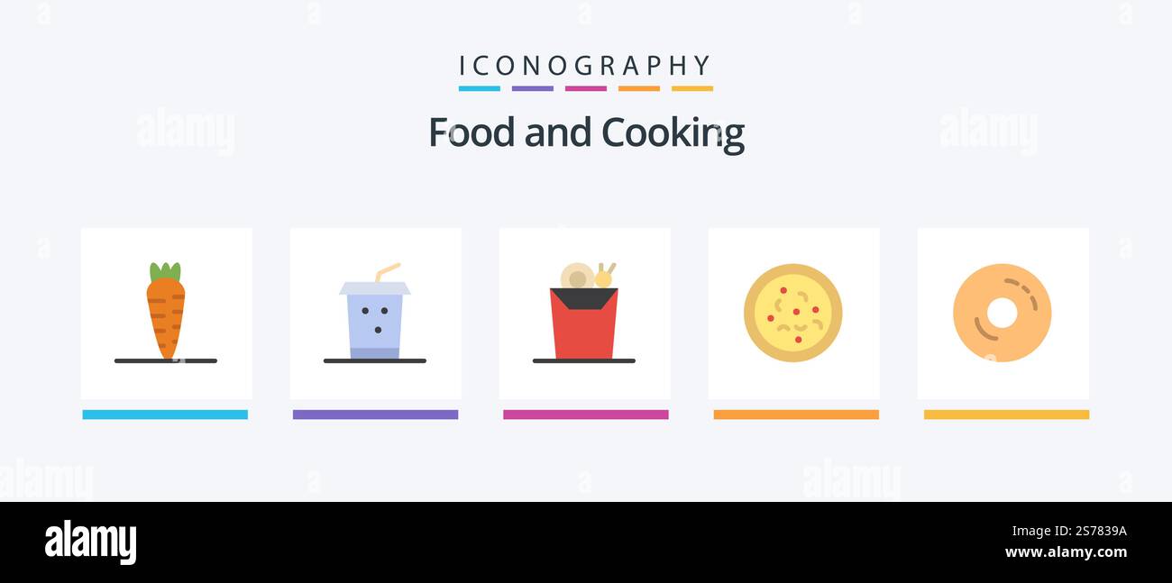 Food Flat 5 Icon Pack Including . food. cup. donuts. bagels. Creative ...