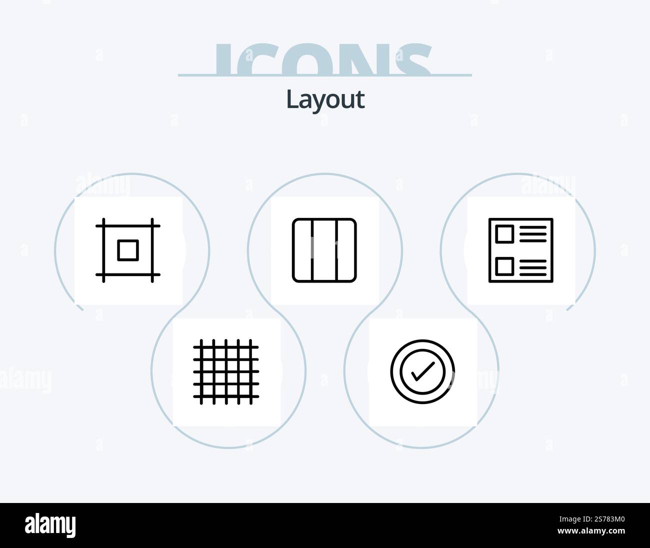 Layout Line Icon Pack 5 Icon Design. layout. grid. form. frame. gauge Stock Vector Image & Art ...