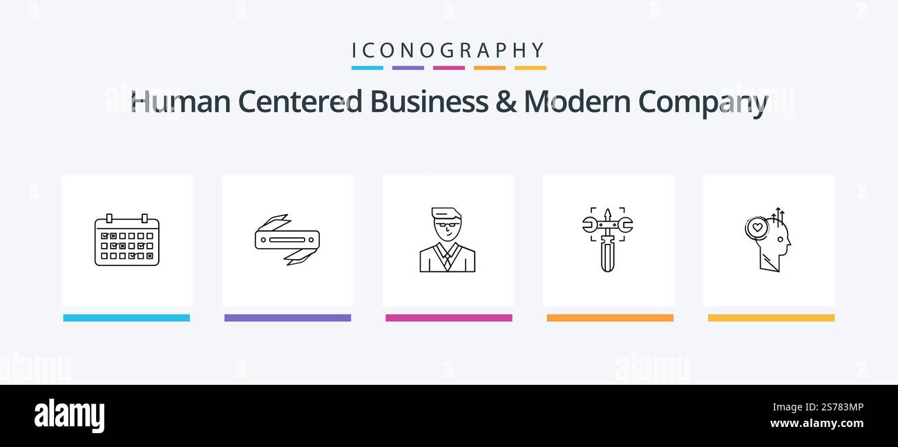 Human Centered Business And Modern Company Line 5 Icon Pack Including ...