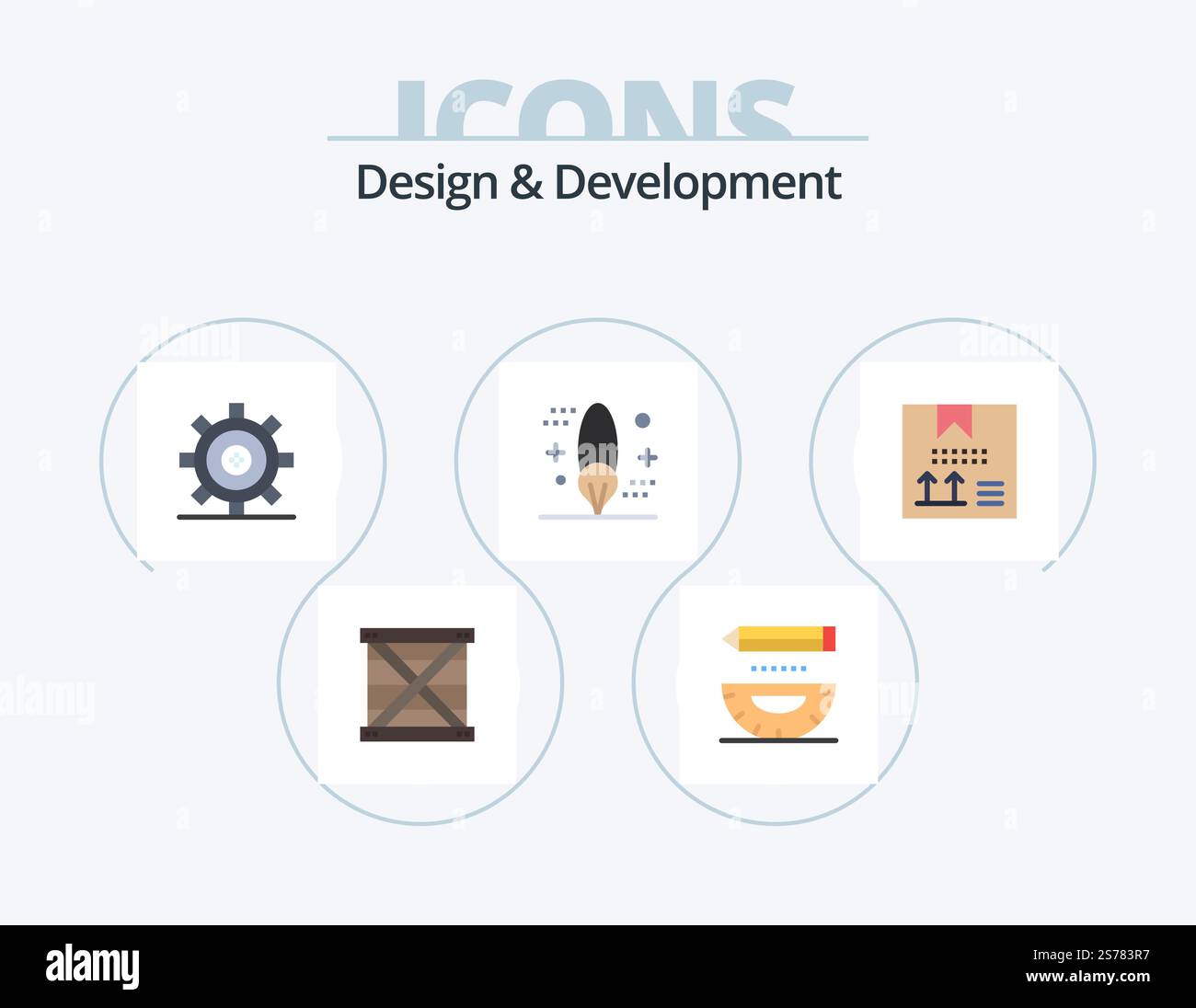 Design And Development Flat Icon Pack 5 Icon Design Design Coding Development Programing