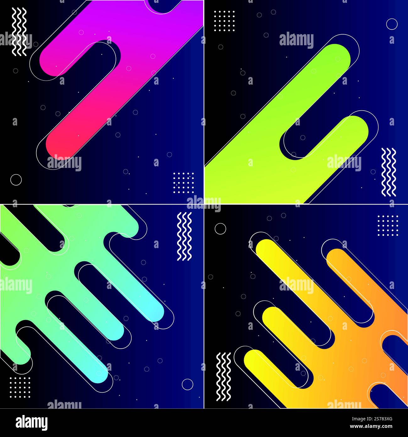 Cool and Modern Abstract Gradient Shape Designs Stock Vector Image ...