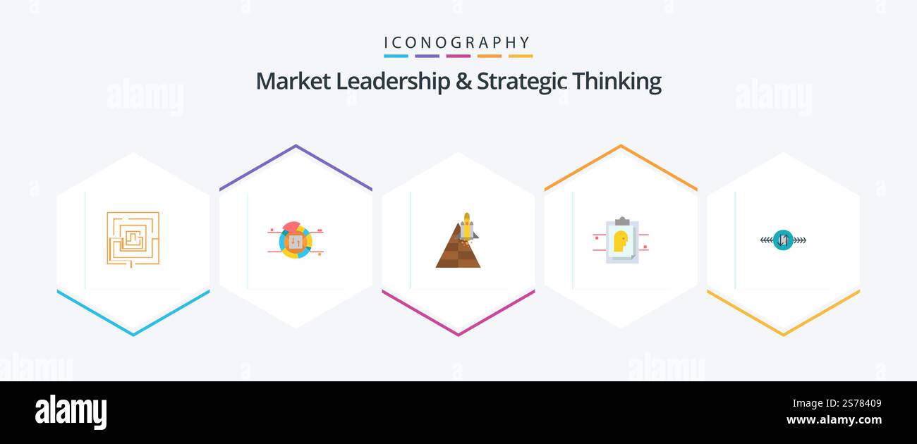 Market Leadership And Strategic Thinking 25 Flat icon pack including ...