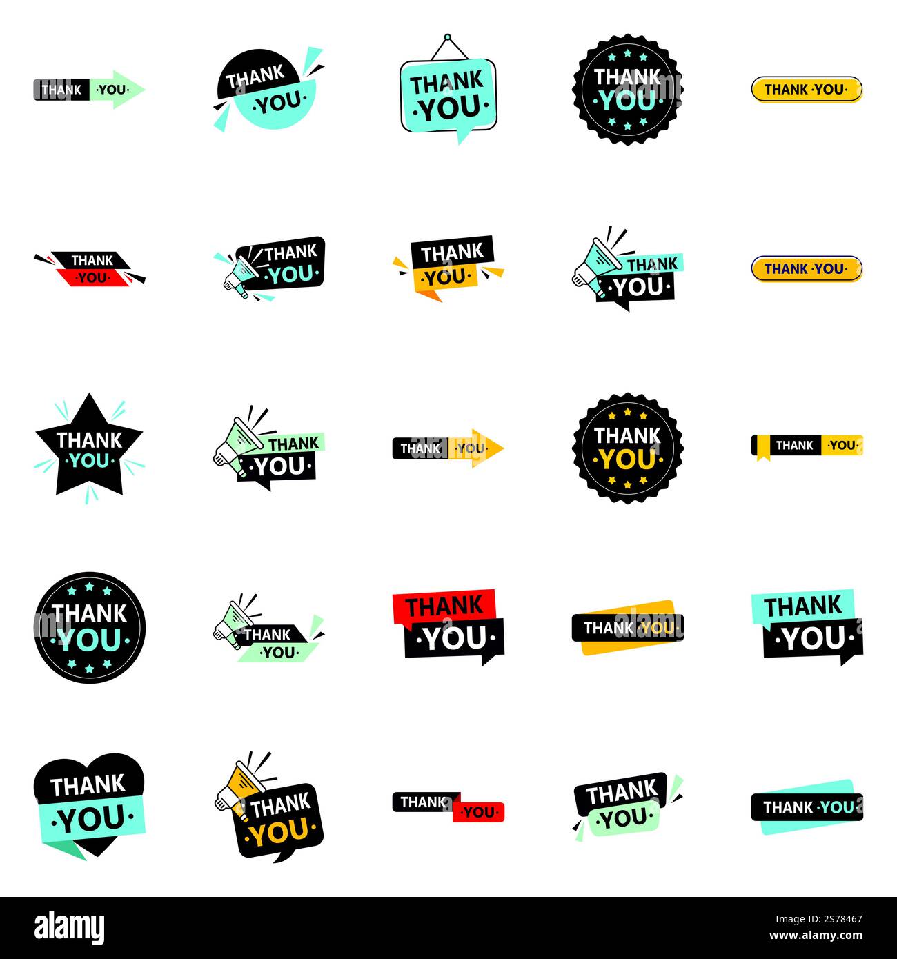Thankyou 25 Professional Vector Icons for saying thank you Stock Vector ...