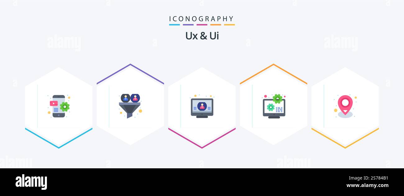 Ux And Ui 25 Flat icon pack including code. laptop. user. configuration ...