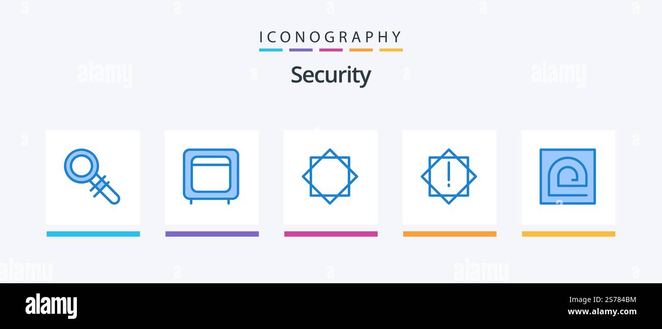 Security Blue 5 Icon Pack Including fingerprint. block. alert. warning ...