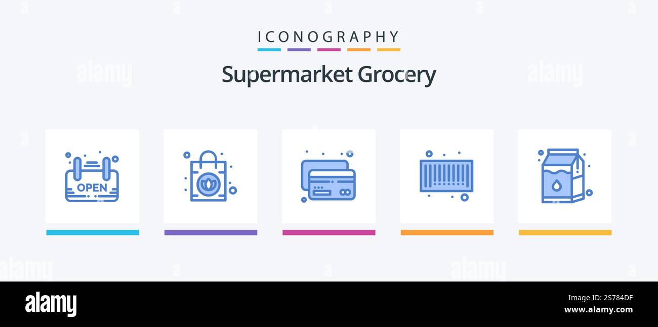 Grocery Blue 5 Icon Pack Including . pak. credit. package. code ...
