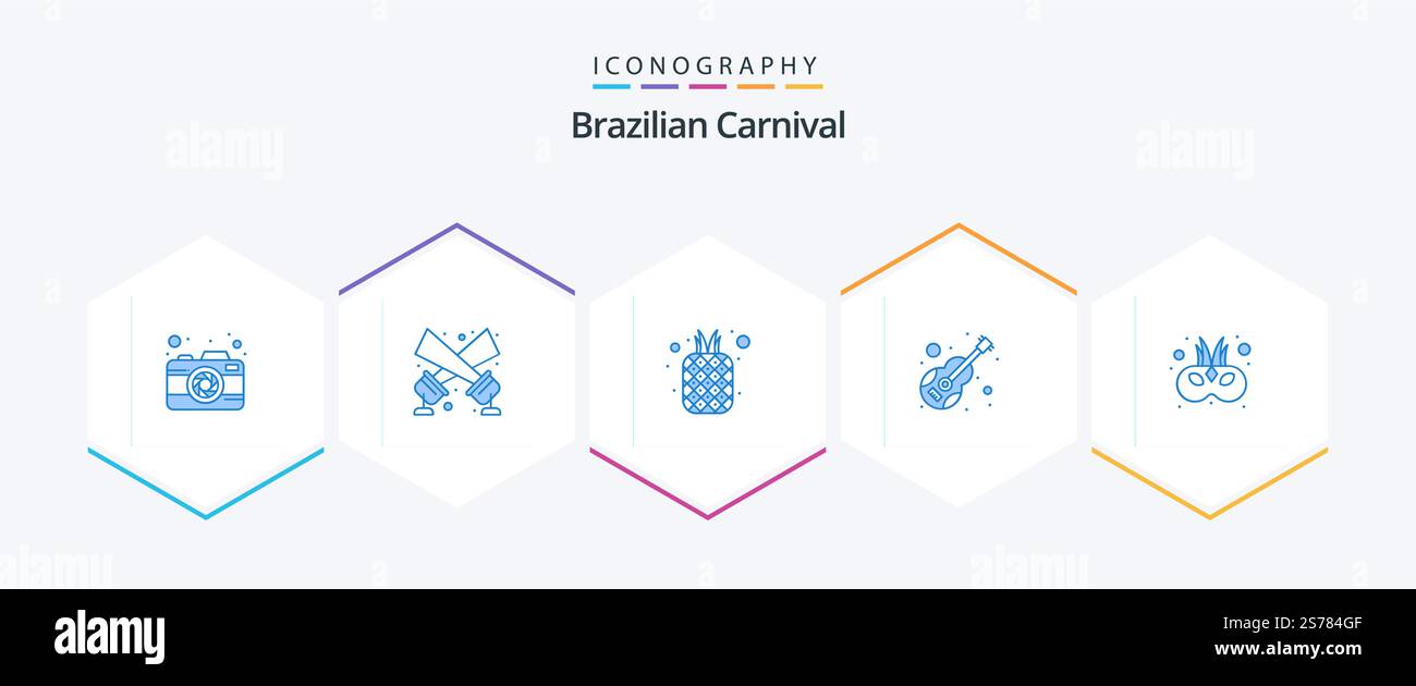 Brazilian Carnival 25 Blue icon pack including violin. music. food ...