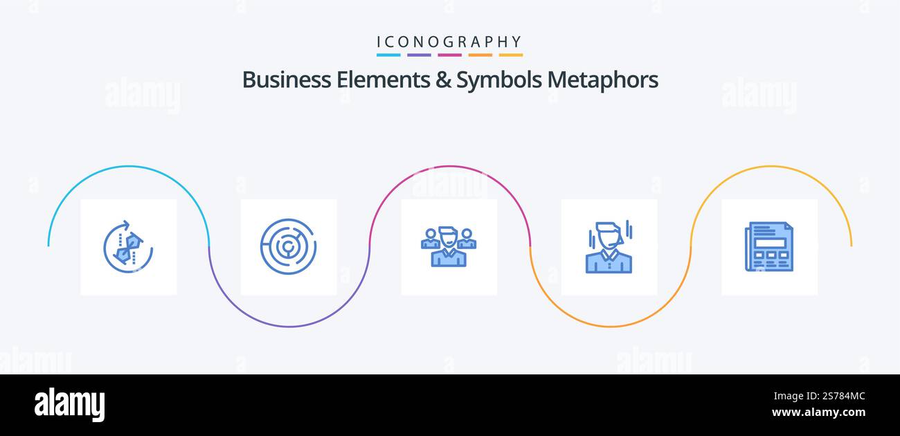 Business Elements And Symbols Metaphors Blue 5 Icon Pack Including man ...
