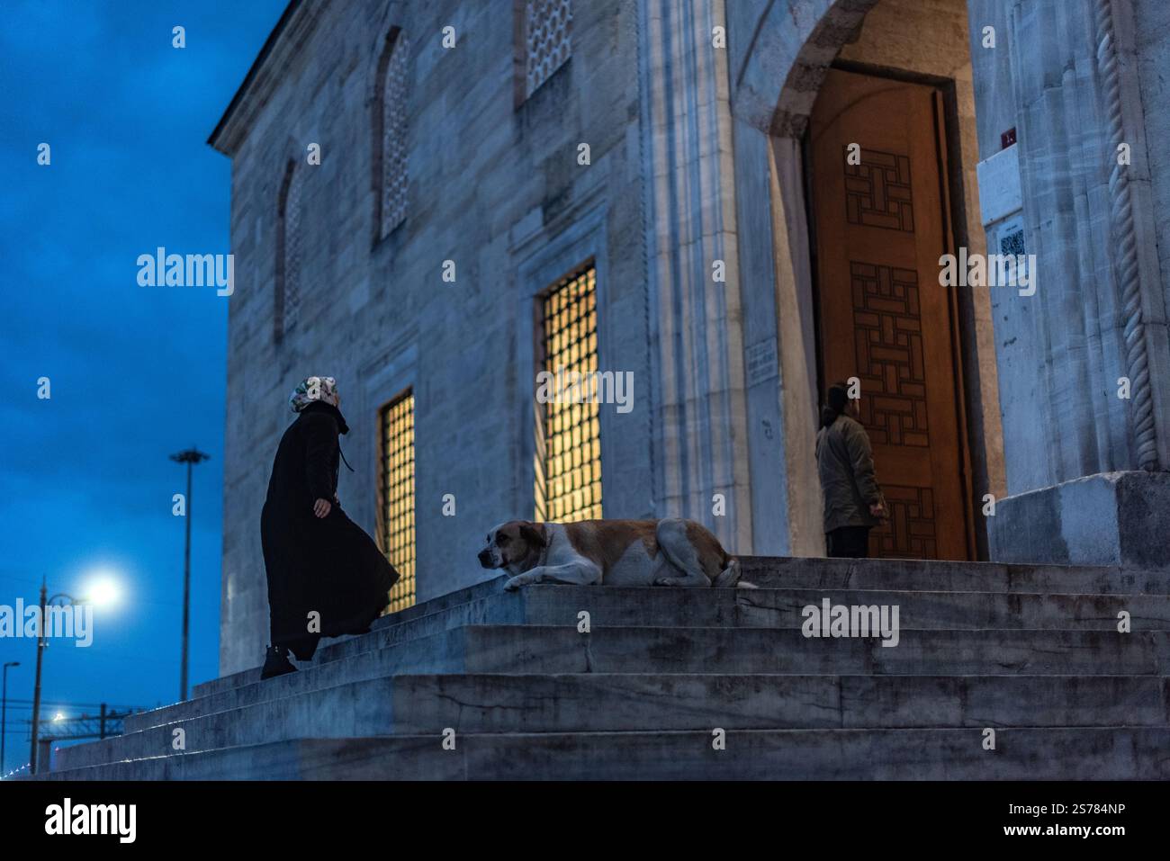 Istanbul, Turkey. 07th Jan, 2025. A Muslim woman walks past a typical ...