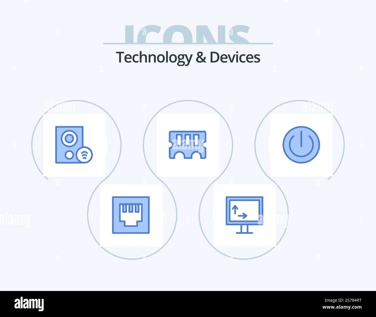 Devices Blue Icon Pack 5 Icon Design. power. electronics. hardware ...
