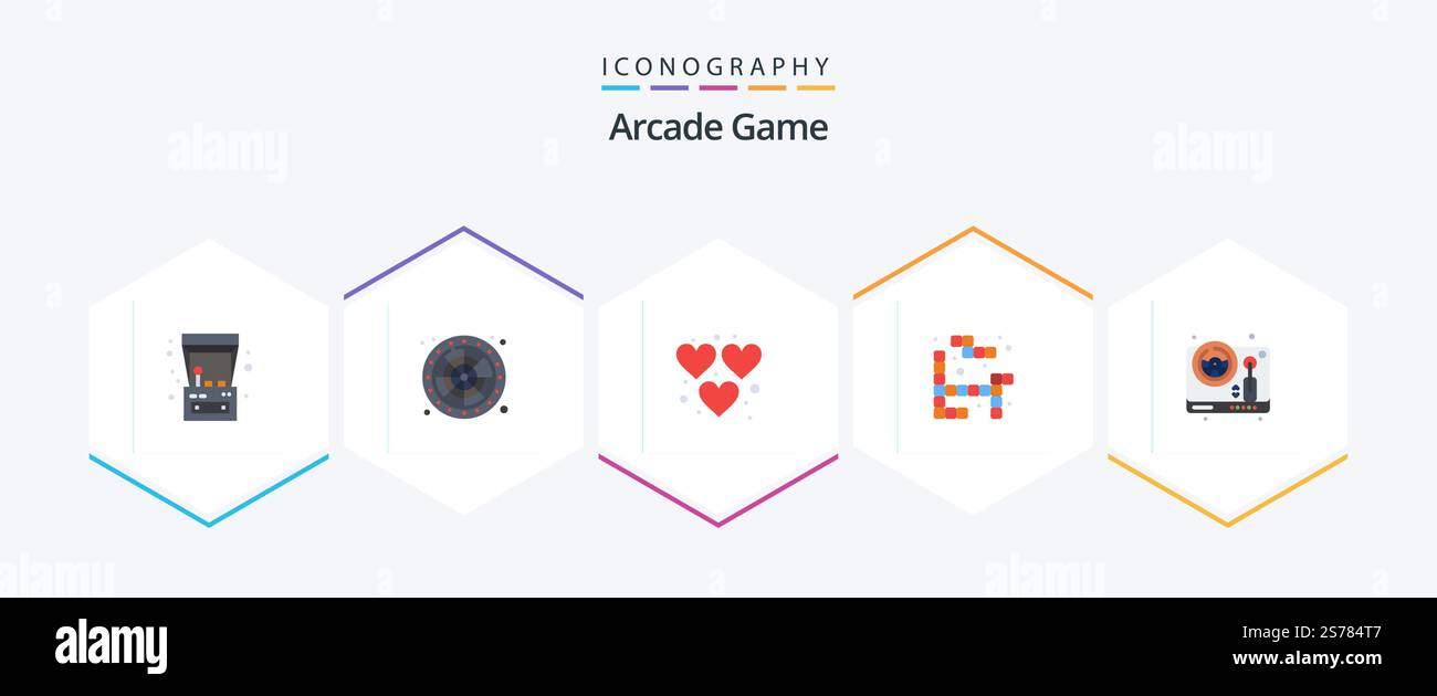 Arcade 25 Flat icon pack including game. steering. heart. play. tetris Stock Vector Image & Art ...