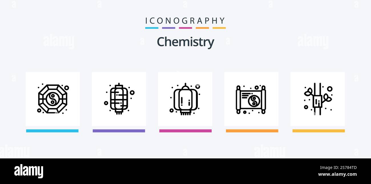 Chemistry Line 5 Icon Pack Including acid. lab. study. chemistry. study ...