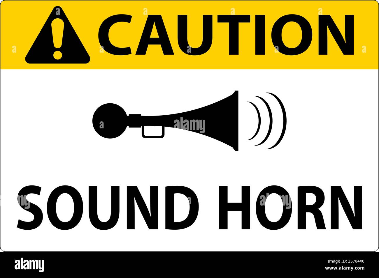 Caution Sound Your Horn Symbol Sign On White Background Stock Vector ...