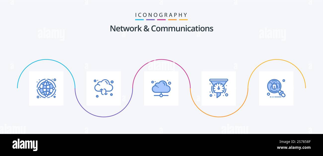 Network And Communications Blue 5 Icon Pack Including speedometer ...